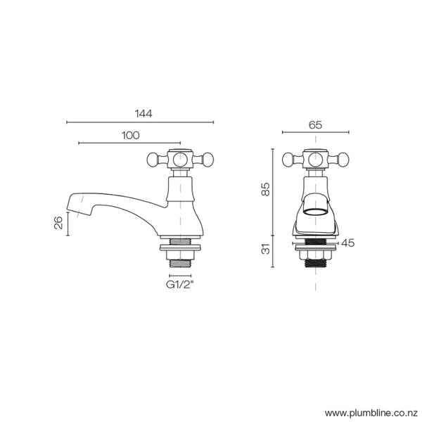 MCKINLEY EMPIRE 15MM BASIN TAPS - PAIR | Bathrooms Online