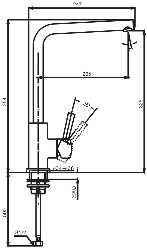 METHVEN MINIMALIST SQUARE NECK SINK MIXER | Bathrooms Online